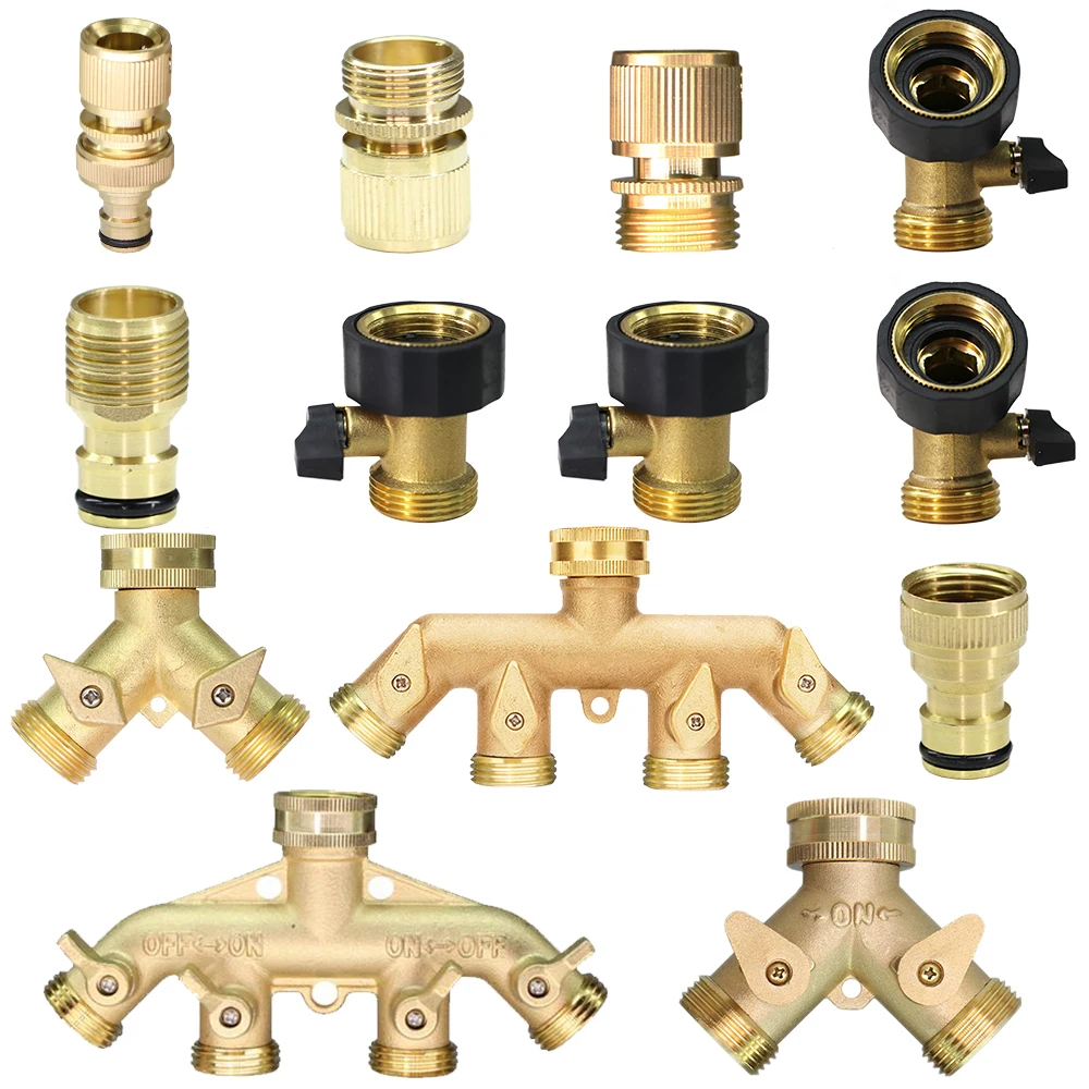 1-2-3-4-Brass-Garden-Hose-Splitter-Irrigation-Watering-Coupling-Adapter ...