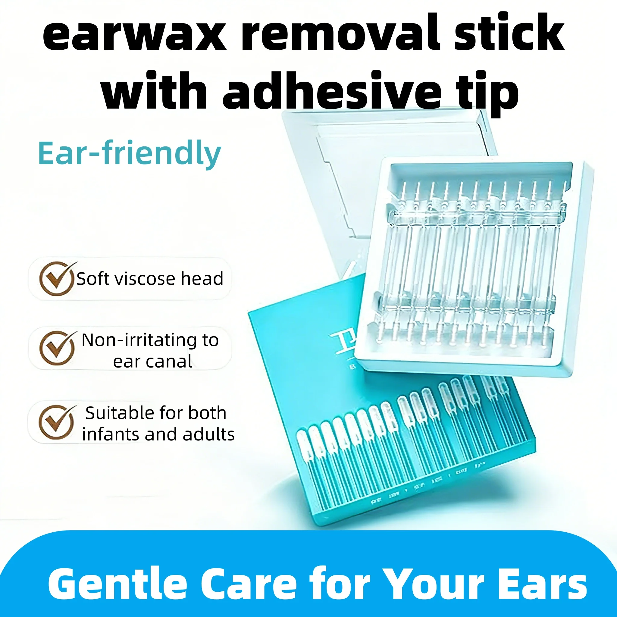 YS00115 ---Stickable Sticky Ear Stick Ear Cleanser Soft Silicone ...