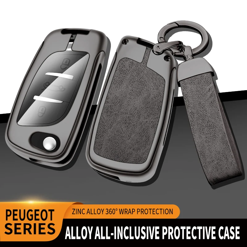Zinc-Alloy-Leather-Car-Key-Case-Shell-Cover-For-Citroen-C2-C3-C4-C5-C6 ...