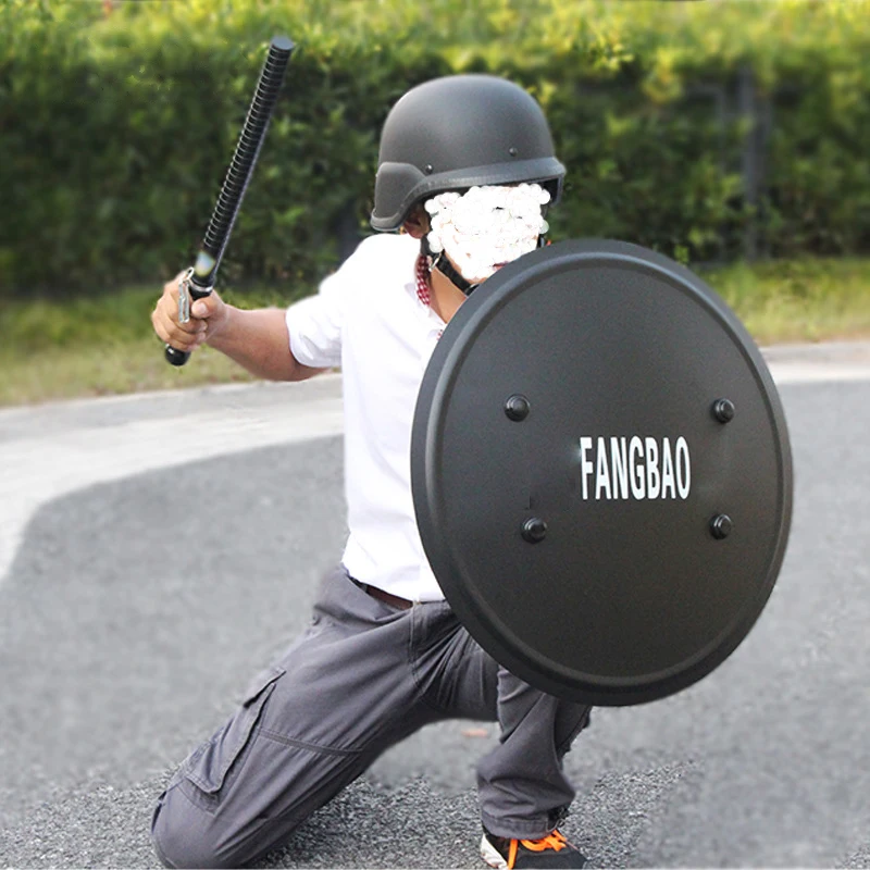 Metal-tactical-handheld-aluminum-alloy-riot-shield-Round-tactical ...