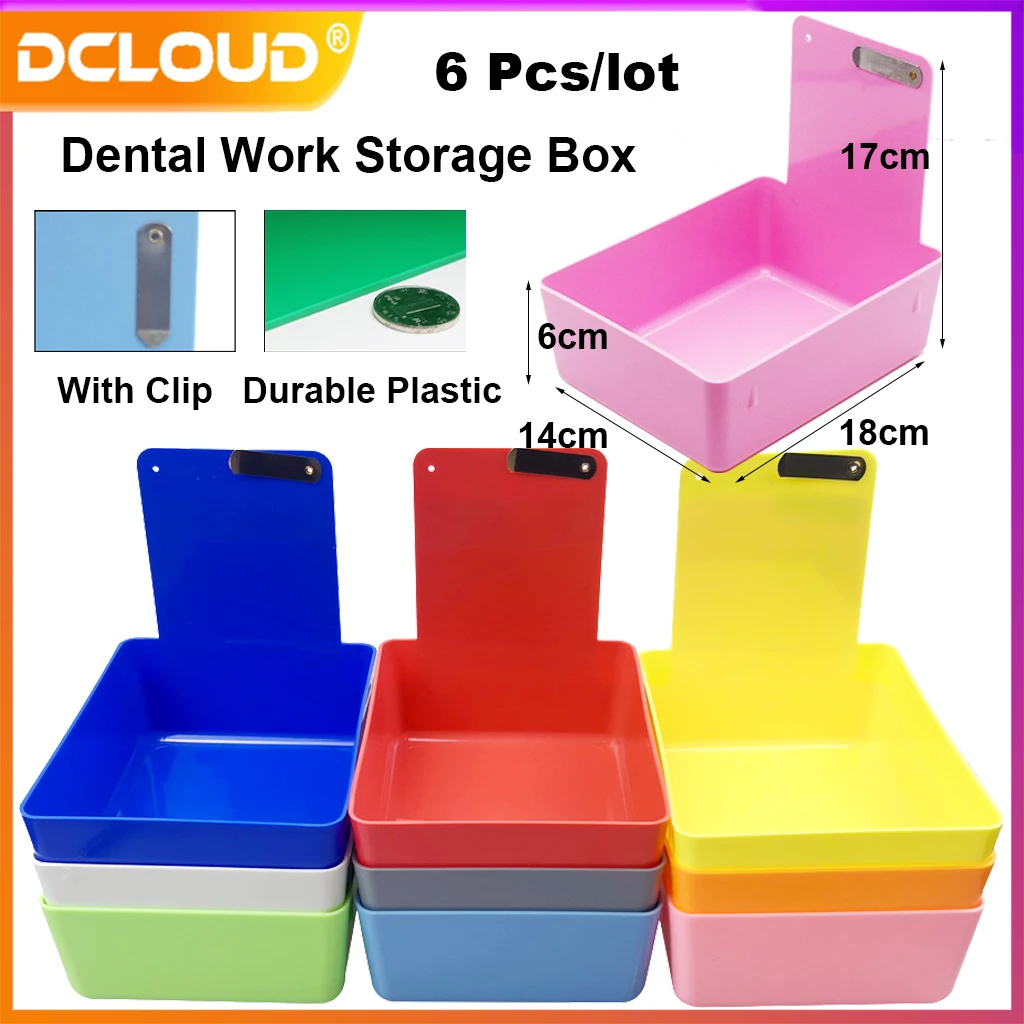 6Pcs-Colourful-Dental-Work-Lab-Storage-Box-Neaten-Case-Teeth-Model-Tray ...