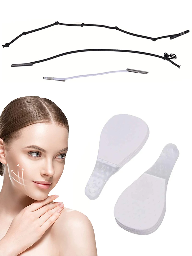 인스턴트 페이스 넥 아이 리프트 보이지 않는 V 라인 페이스 리프팅 패치 테이프 용 60pcs 리필 테이프 넥 아이 더블 턱 용
