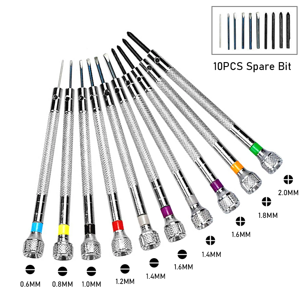 20PCS-Watch-Tool-Repair-Steel-Screwdriver-Set-0-6-1-6mm-Slotted-1-4mm-2 ...