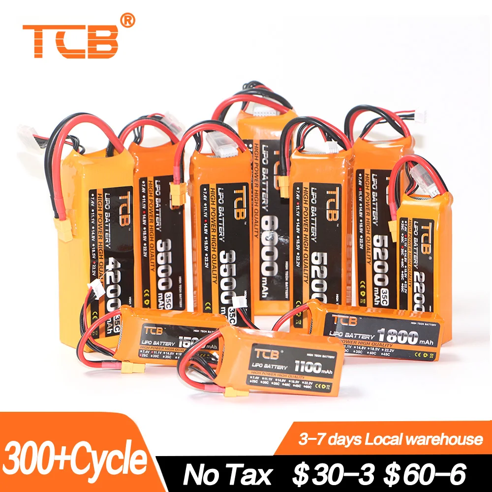 TCB Graphene Lipo 3S 4S 6S Battery 11.1V 14.8V 22.2V 2200mah 5000mah 6000mah 3000mah XT60 XT90 ...