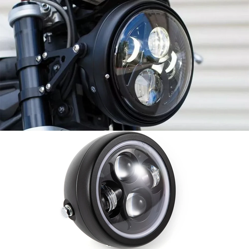 6-5-inch-LED-Motorcycle-Headlight-HeadLamp-Halo-DRL-Universal-For-Honda ...