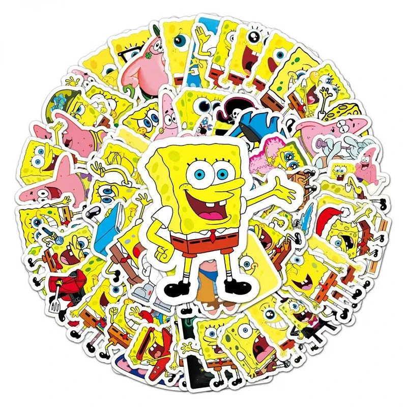 Cartoon-Anime-Yellow-Sponge-Stickers-for-Laptop-Suitcase-Album ...