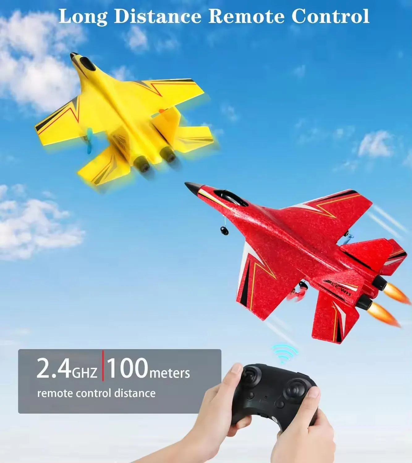 RC-Plane-2-4G-Glider-With-LED-Lights-Remote-Control-Aircraft-Flying ...