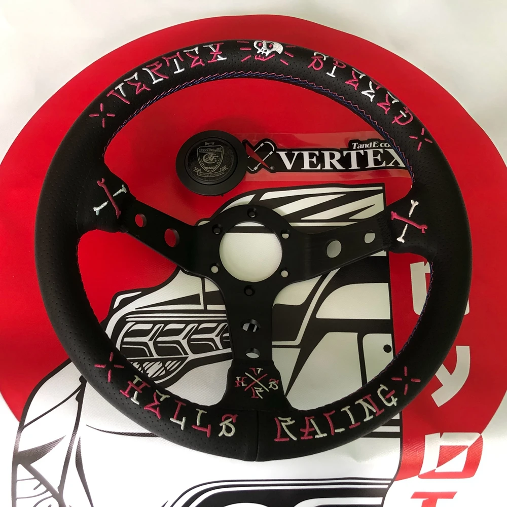 13Inch-JDM-Real-Leather-Vertex-Steering-Wheel-Car-Rally-Racing-JDM ...