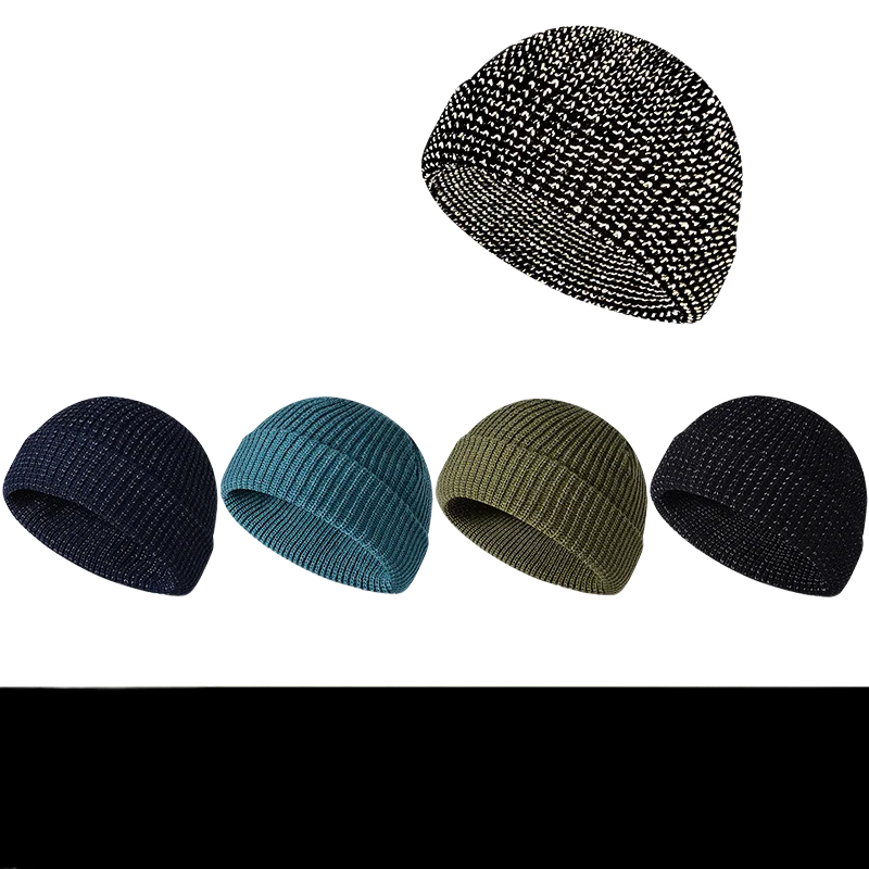 Glow-in-Dark-Noctilucent-Reflective-Knit-Hat-Safety-Beanies-Men-Women ...