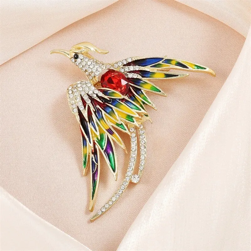 Multicolor-Crystal-Phoenix-Brooch-Pin-For-Women-Men-Enamel-Flying ...