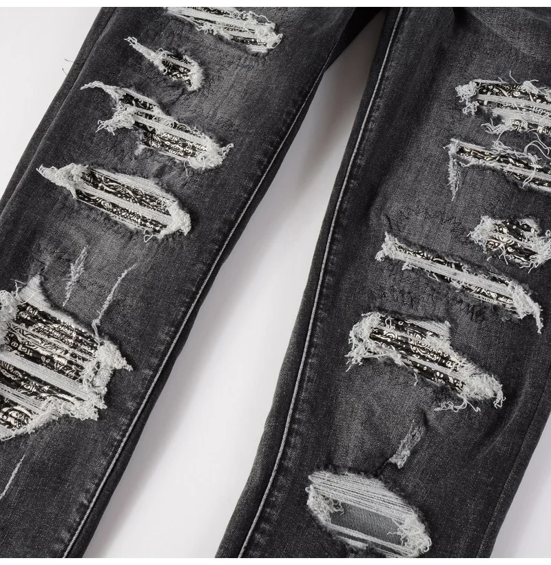 Men's Bandana Jeans: Jeans with Bandana Patches | Taelor Boutique