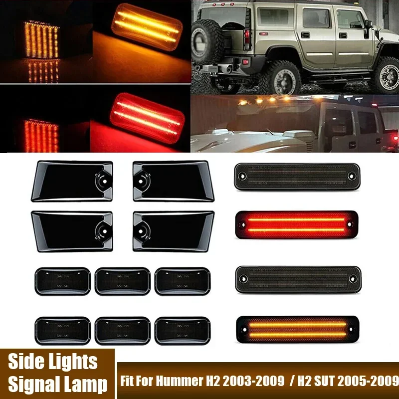 14Pcs/Set LED Roof Side Lights LED Fender Turn Signal Lamps For Hummer ...