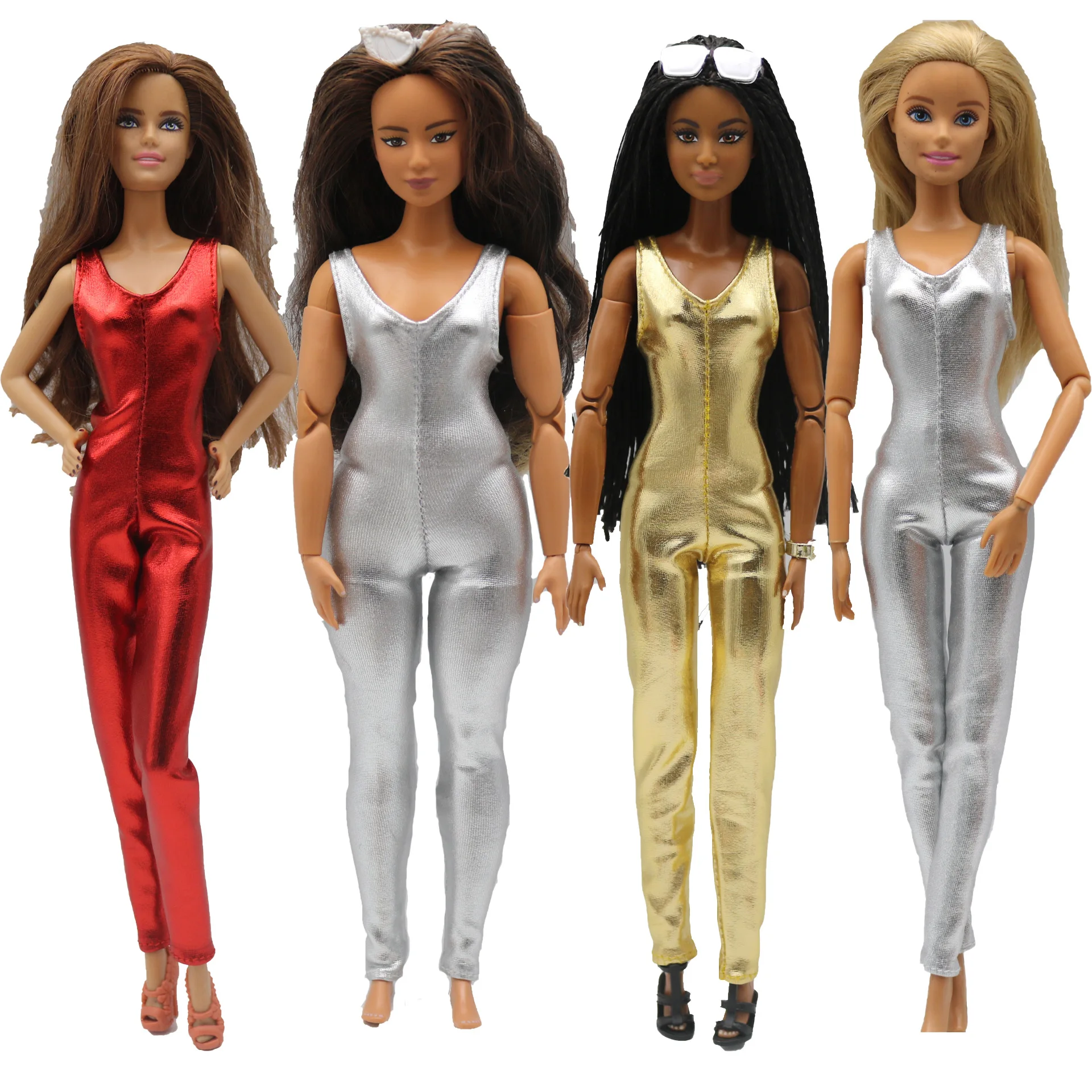 Bright skinny stretch jumpsuit For Barbie Clothes 1/6 Doll accessories ...