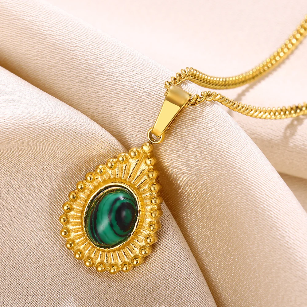 Collares-con-colgante-de-gota-de-agua-de-piedra-Natural-para-mujer ...