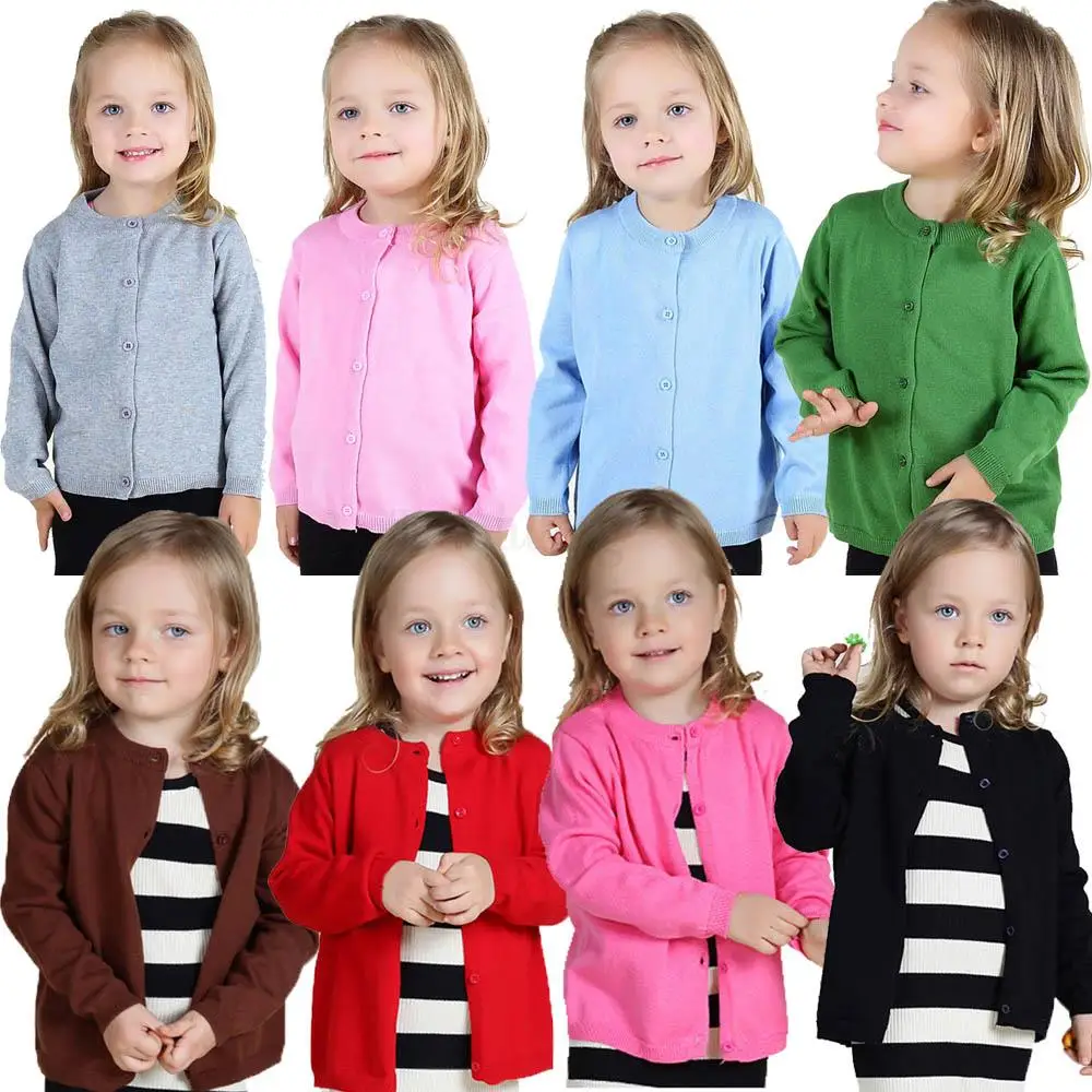 1 2 3 4 5 6 7 8 9 Years Knitted Cotton Cardigan for Girls Baby Boy ...