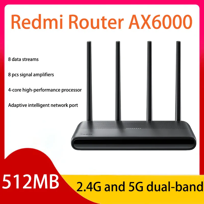 Xiaomi redmi roteador ax6000 5952mbs wifi6 512mb quad core cpu malha ...