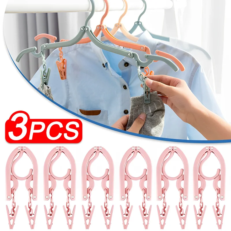 3-1pcs-Folding-Hanger-Drying-Clip-Clothes-Hanger-Plastic-Non-slip ...