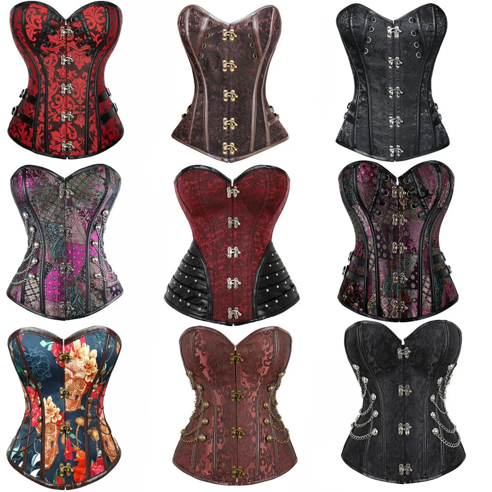 Steampunk-Overbust-Corset-Retro-Gothic-Clothing-Women-Clubwear-Bustiyer ...