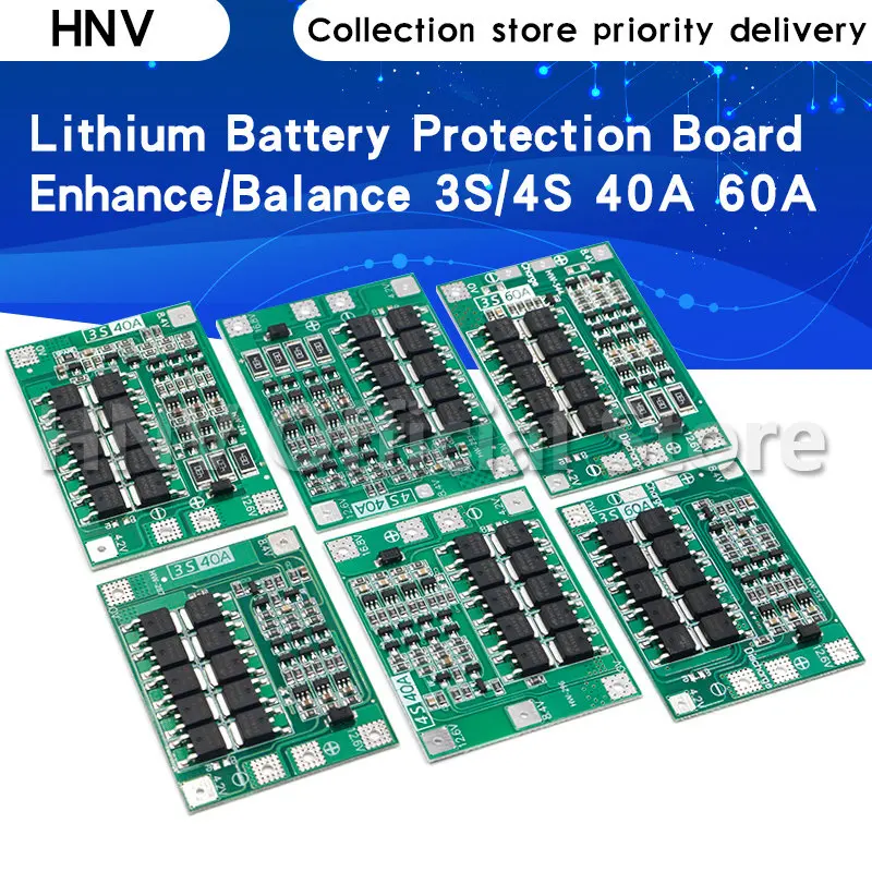 3s 4s 40a 60a Li-ion Lithium Battery Charger Protection Board 18650 Bms ...