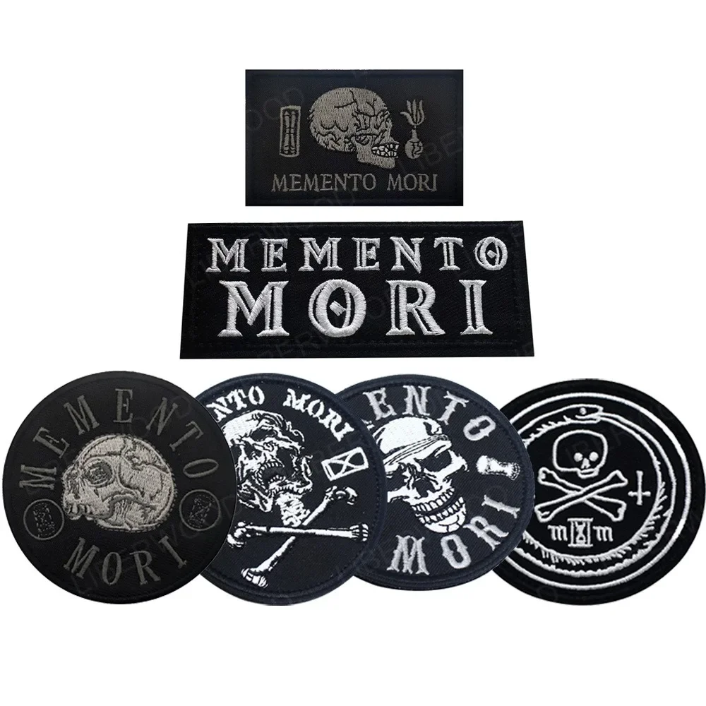 Memento-Mori-Warning-Embroidered-Patch-Tactical-Emblem-Armband-Skull ...