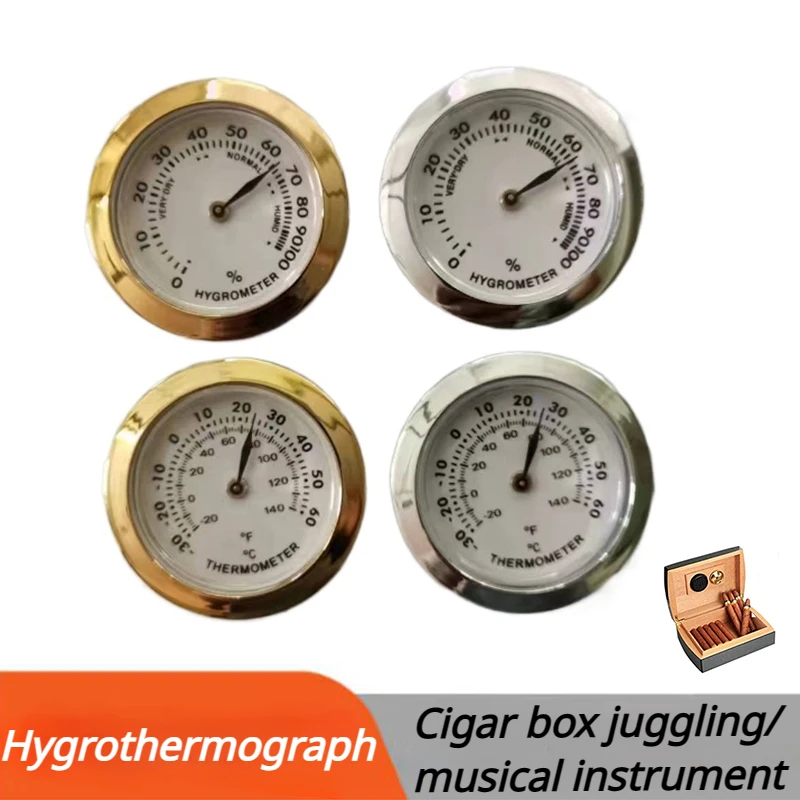 Direct-pin-embedded-37mm-pointer-thermometer-Hygrometer-Cigar-box-juggling-moisture-proof-box ...