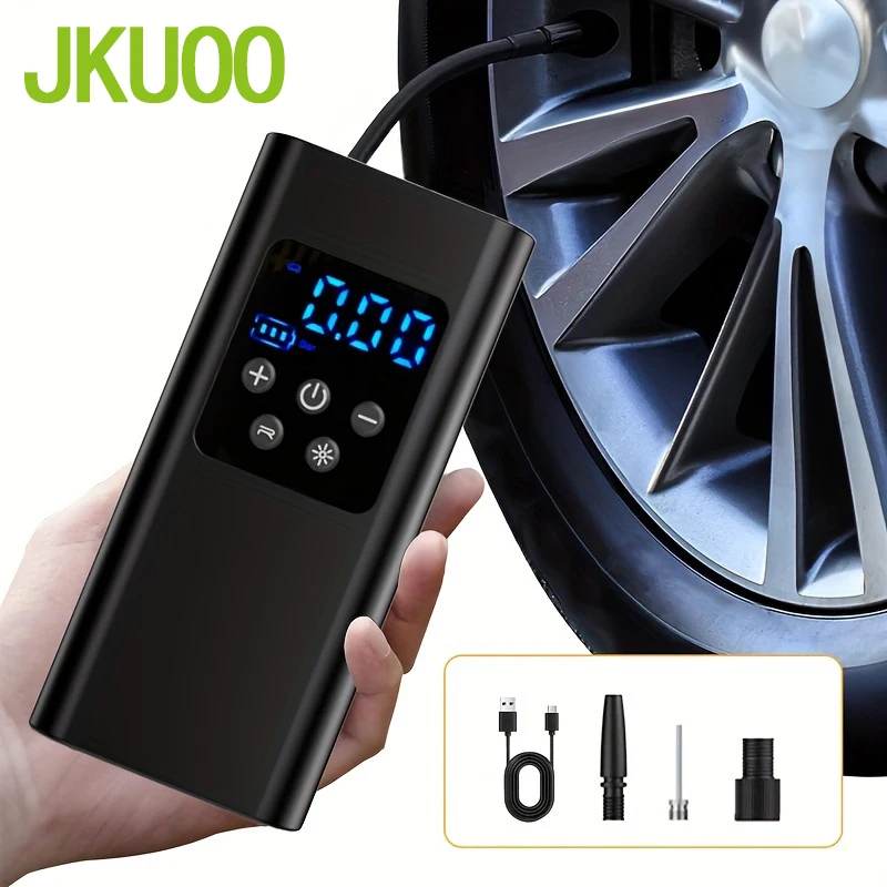 JKUO 5600mAh Portable Electric Cordless Tire Inflator Pump 150PSI Car ...