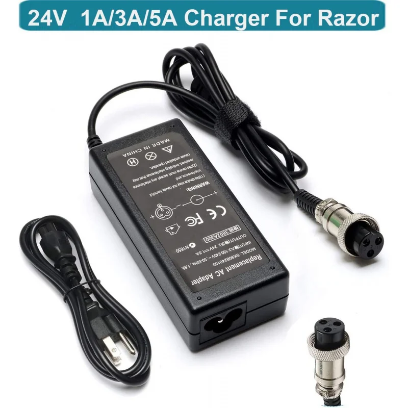 Cargador-de-bater-a-de-24V-3A-5A-para-Scooter-Razor-E100-E200-E200S ...