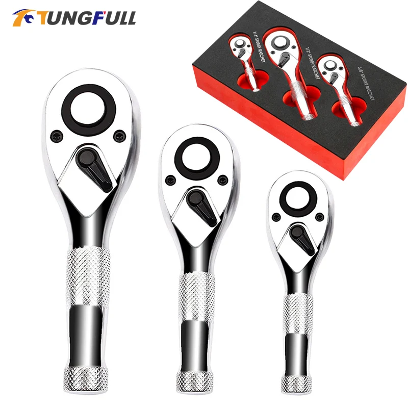 Mini-Ratchet-Wrench-1-4-3-8-1-2-Inch-Drive-Stubby-Ratchet-Set-Quick ...