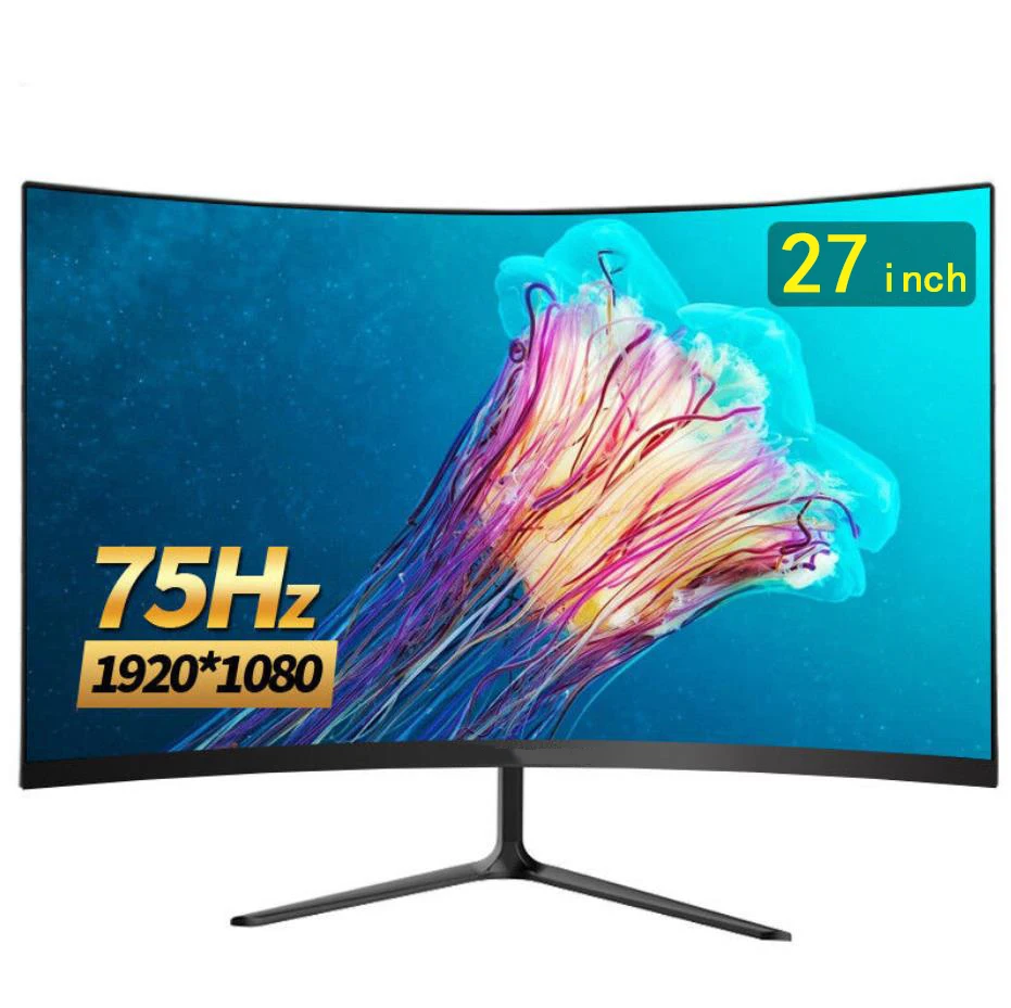 Monitor-curvo-de-27-pulgadas-75hz-1920x1080-HD-para-juegos-PC-LCD-para ...