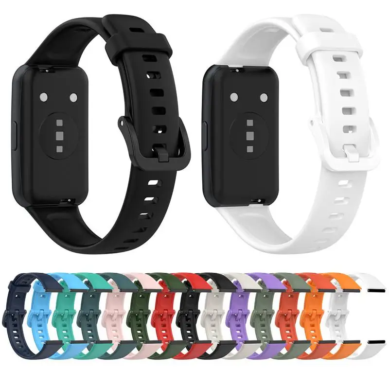 Soft Silicone Sport Strap for Huawei Band 7/6/6 pro Smart Wristband ...