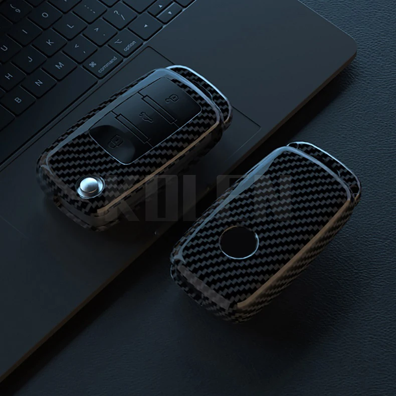 Seuil de porte voiture,Coque de clé de voiture en fibre de carbone ABS ...