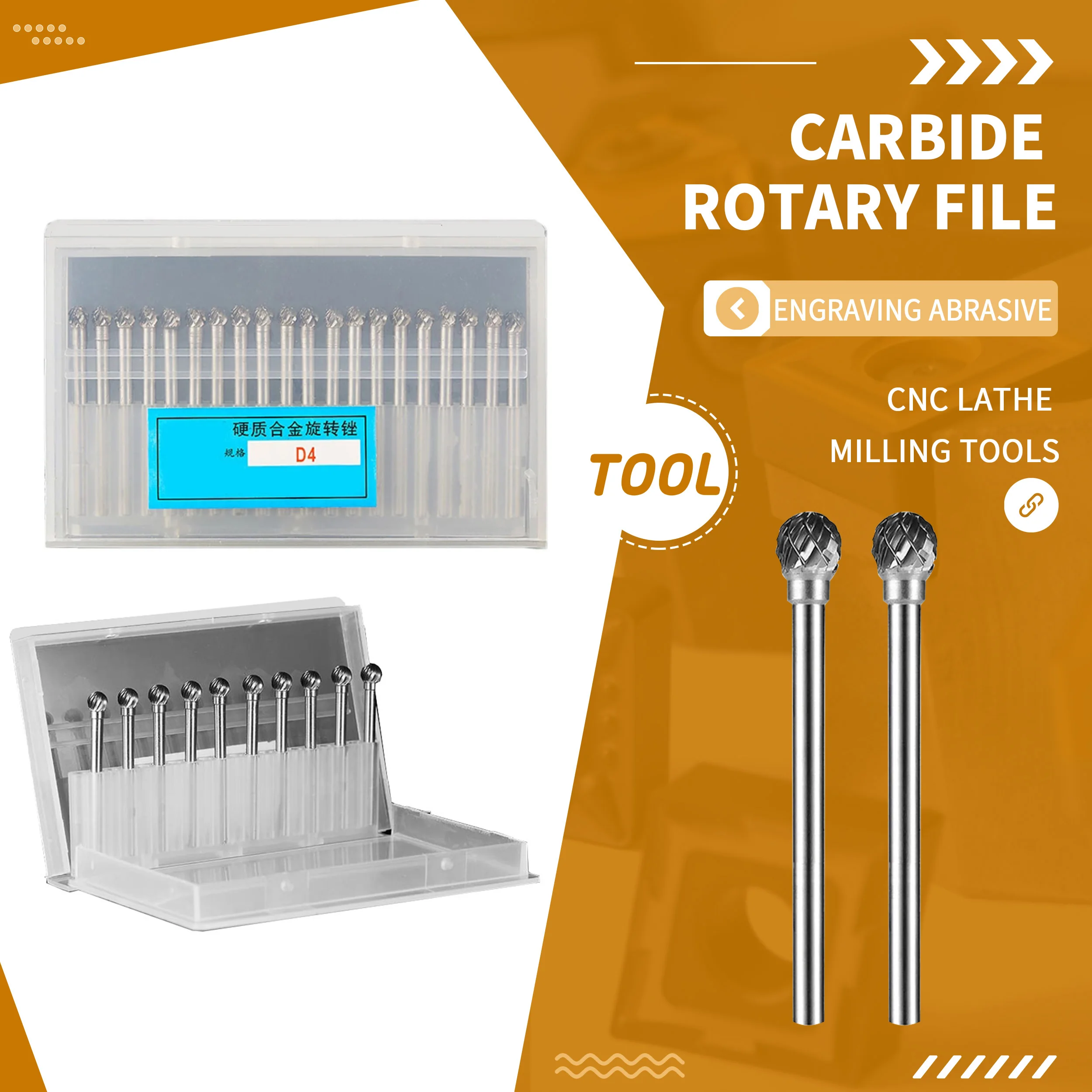 D-Type-3mm-Diameter-Carbide-Rotary-File-Metal-Grinding-Head-Ball-Type ...
