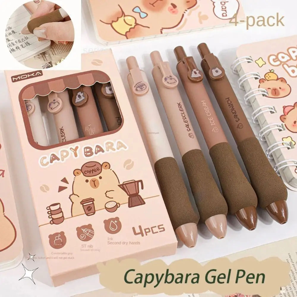 4Pcs-lot-0-5mm-Capybara-Gel-Pen-Soft-Touch-Grip-Writing-Stationery ...