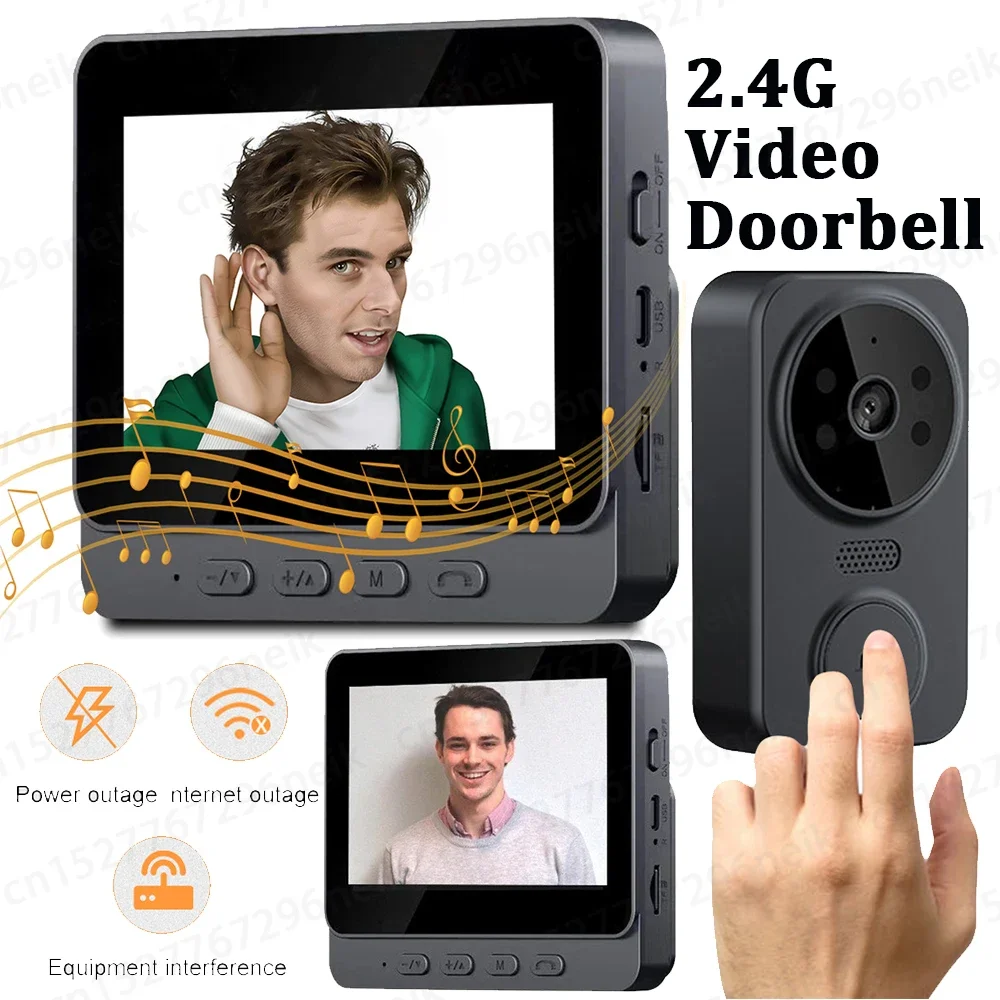 2-4G-WiFi-Video-Doorbell-Video-Intercom-Wireless-Door-Bell-IPS-Screen ...