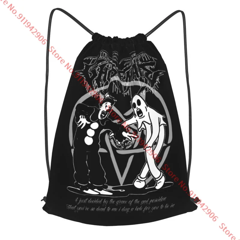 Ghostmane Clown And Ghost Black Metal Hip Hop Band Drawstring Backpack ...