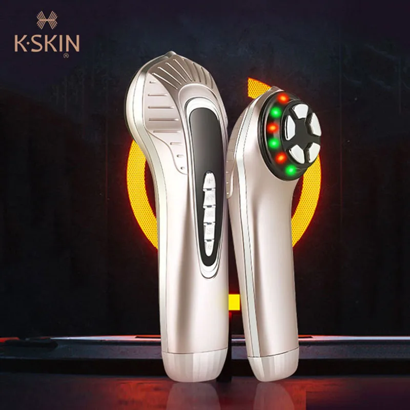 KSKIN 얼굴 마사지 기계 얼굴 리프트 장치 RF Microcurrent 피부 젊 어 짐 빛 치료 안티 에이징 주름 미용기구 ...