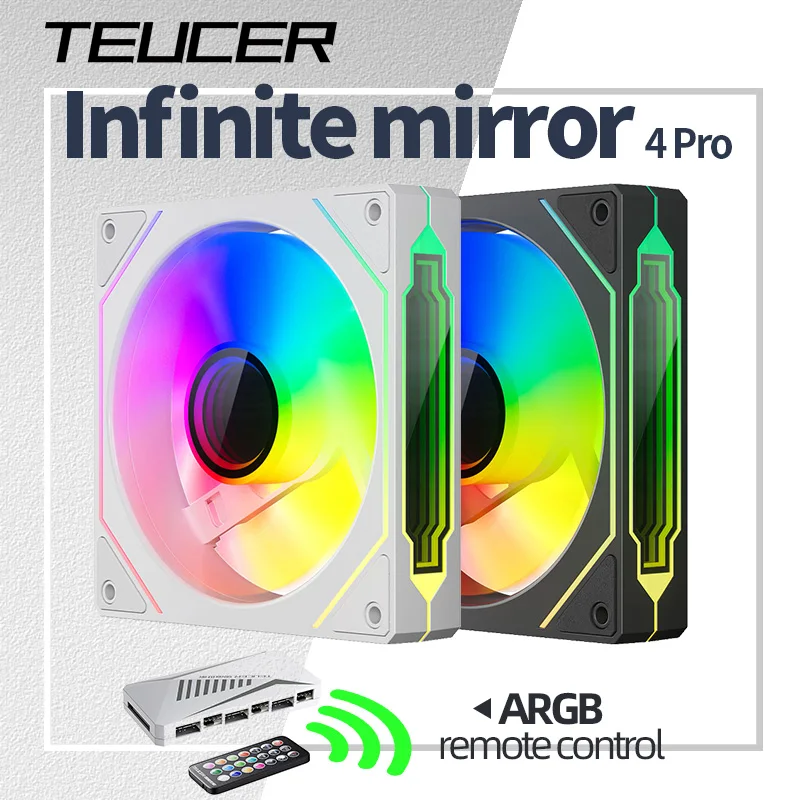 Teucer-Infinite-Mirror-4Pro-120m-PC-Case-Fan-PWM-ARGB-Water-Cooler-CPU ...