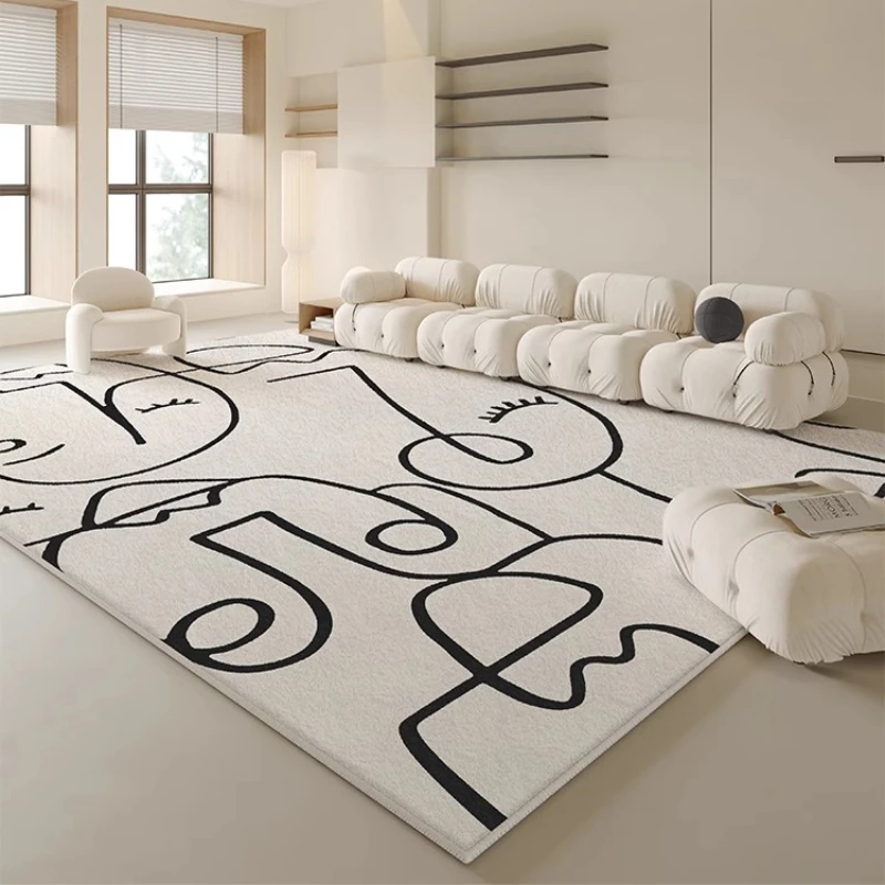 White-Black-Striped-Carpet-Minimalist-Luxury-Decoration-Living-Room ...