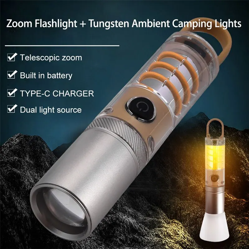 Dual-Source-Strong-LED-Tungsten-Lamp-Telescopic-Zoom-Flashlight ...