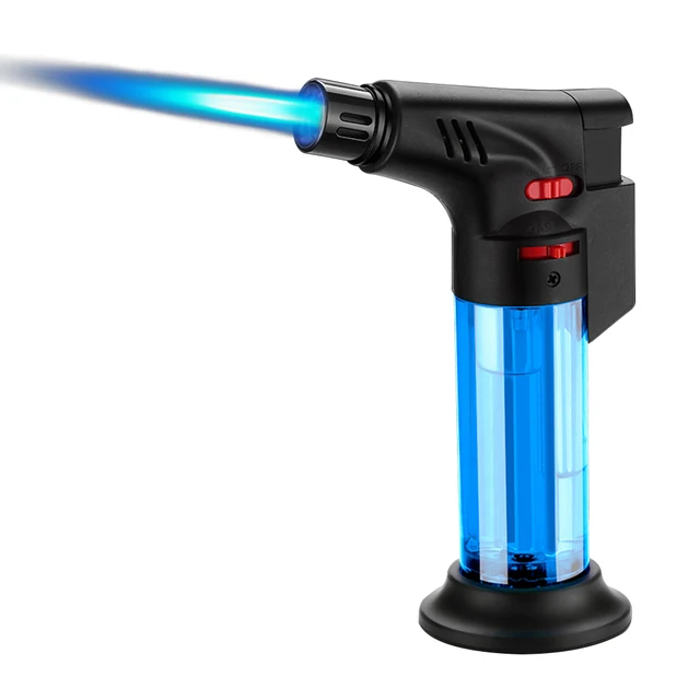 Butane Lighter Torch Fire Adjustable Refillable Turbo Gas Jet Flame ...