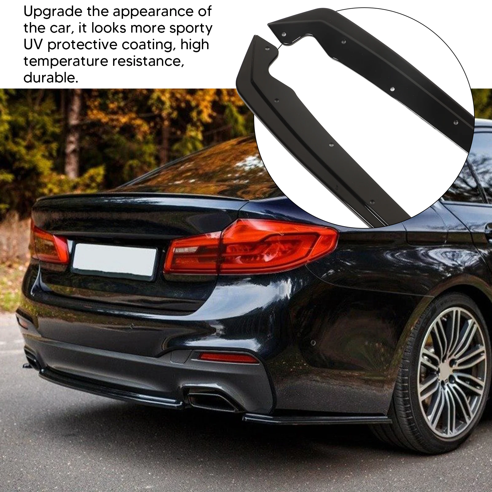 Glossy-Balck-Rear-Bumper-Side-Splitters-Flaps-for-5-Series-G30-G31-M ...