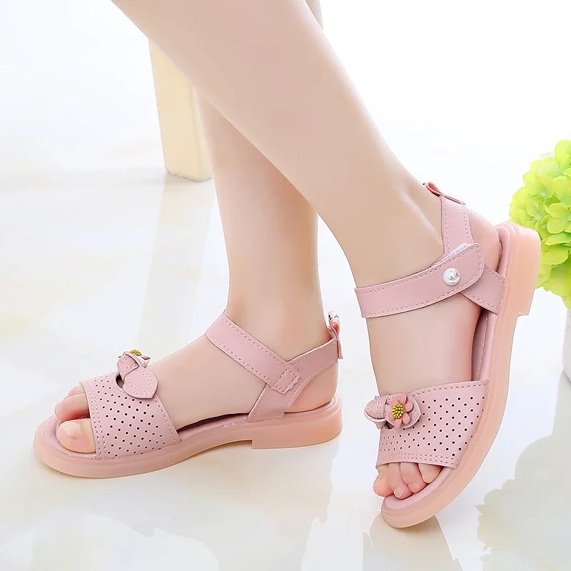 Girls Princess Sandals Cute Children Summer Beach Shoes Fashion Soft ...
