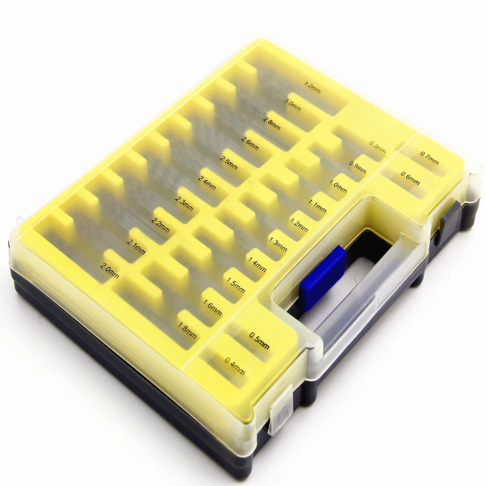 150PC-Mini-Fried-Dough-Twists-Drill-Plastic-Box-0-4-3-2mm-Small-Drill ...