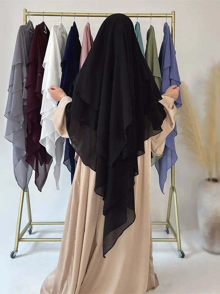 Ramadan Three Layers Chifffon Niqab Khimar Abaya Damen Islam Muslim ...