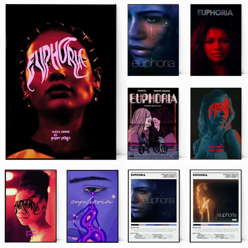 Euphoria TV Show Poster Classic TV Drama Painting Poster Canvas ...