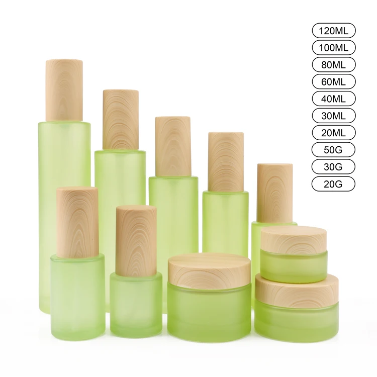 5pcs Empty 30g 50g Glass Wooden Bamboo Cosmetic Body Container 30 Ml ...