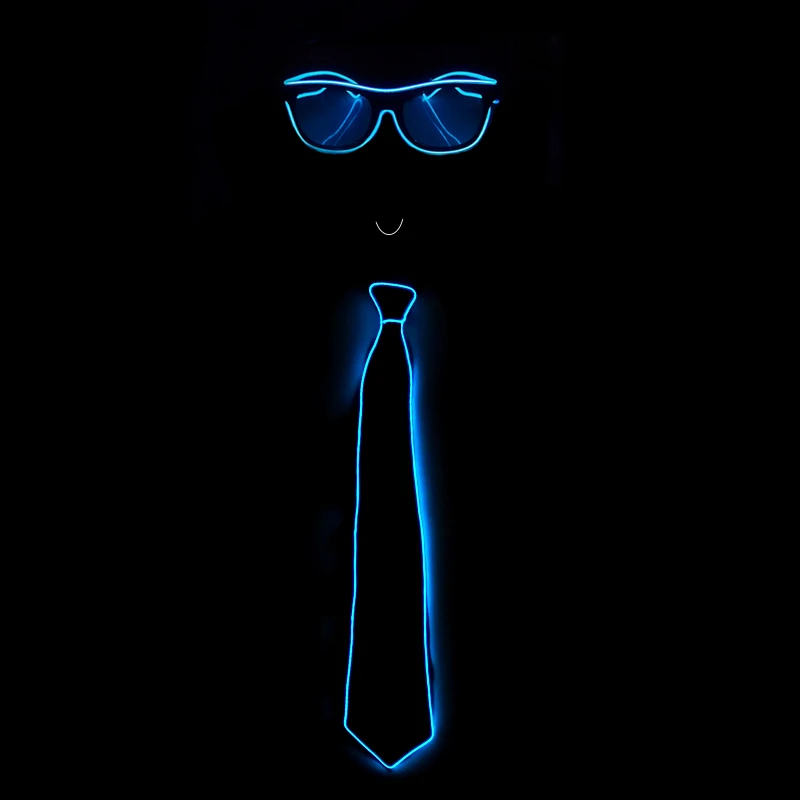 Corbata-con-luz-LED-fluorescente-para-hombre-accesorios-de-fiesta-gafas ...