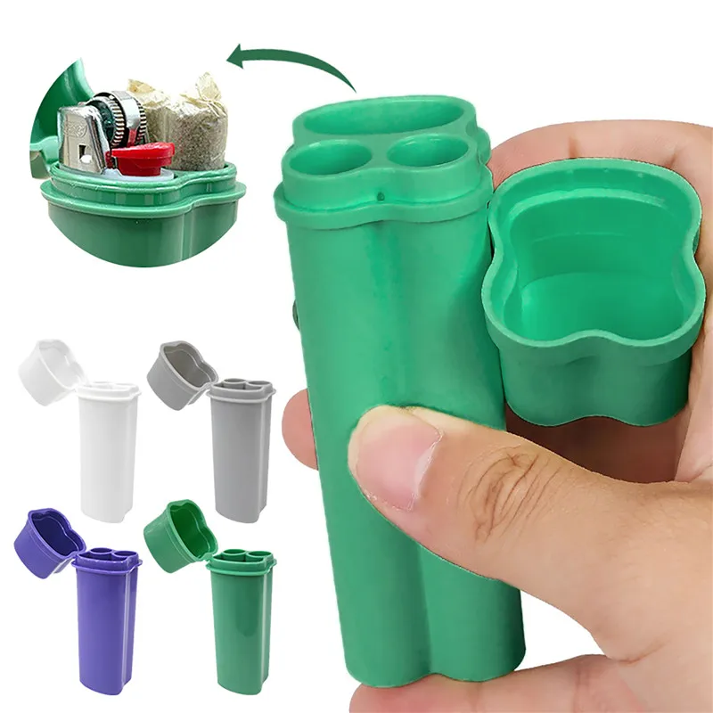 One-Piece-Flip-Top-Cigarette-Case-Kit-With-Two-Holes-Including-Lighter ...