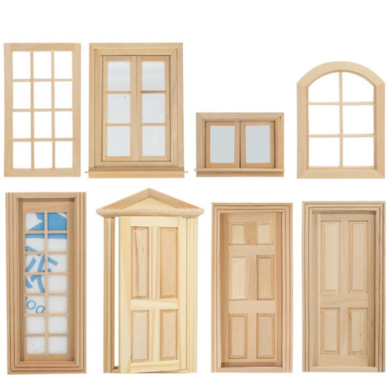 Dollhouse-Mini-doors-and-windows-can-be-painted-and-colored-with-plain ...