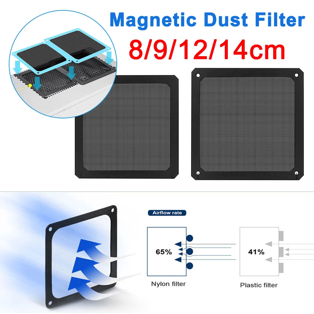 8-14cm-Magnetic-Frame-Dust-Filter-Dustproof-Computer-Mesh-Case-Cover ...